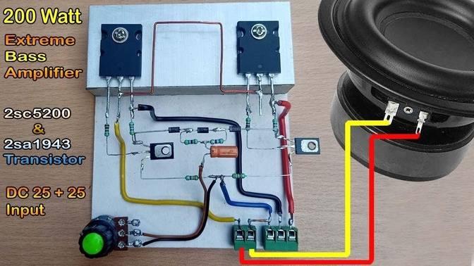 DIY Simple 200 Watt Powerful Extreme Bass Amplifier || How to Make ...