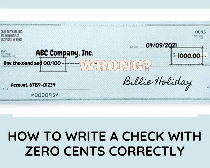 How To Write A Check With Zero Cents Correctly